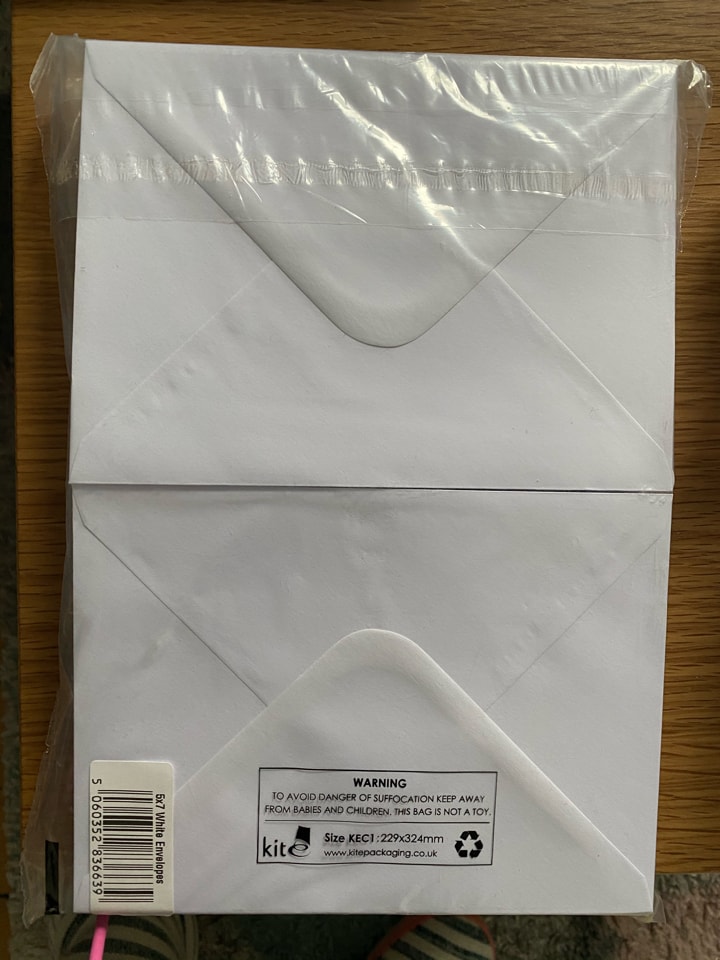 5x7 normal Card Size Envelopes OLIO
